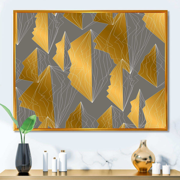 Golden Polygon Pattern - Living Room Wall Decor – IDesignart | Wall Art ...