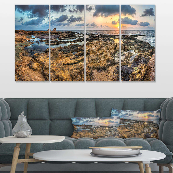 Rocky African Seashore Panorama Multi-Panels – IDesignart | Wall Art ...
